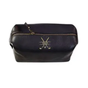 VIDA VIDA Deluxe Leather Wash Bag - Black