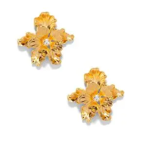 THE PINK REEF Paris Floral Stud Earrings Gold