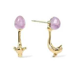 FREQNC ATELIER Dolphin Amethyst Ear Jackets - Purple