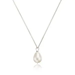 LILY & ROO Sterling Large Single Pearl Necklace - Silver