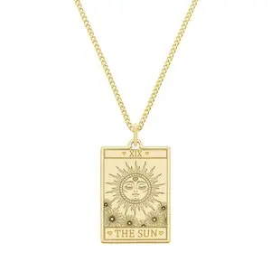 CARTERGORE 9ct 375 Gold 'the Sun' Tarot Card Necklace - Yellow