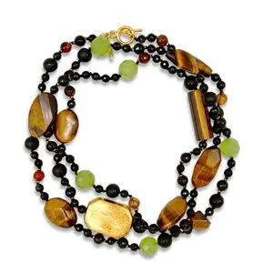 JAREDJAMIN Sorrento Gemstone Knotted Necklace - Black
