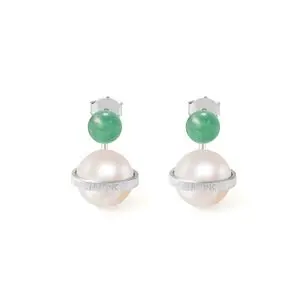 FREQNC ATELIER Orphic Cosmic Egg Aventurine Earrings - Green