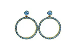 VICKISARGE Medium Hoop Clip On Earrings - Blue