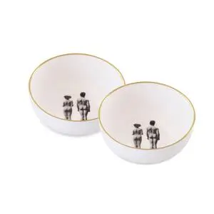 MELODY ROSE LONDON Models Set Of Two Olive/nut Bowls - White/gold