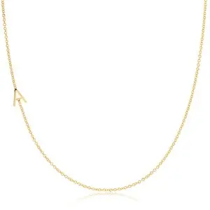 Maya Brenner Designs 14k Asymmetrical Letter Pendant Necklace - Gold