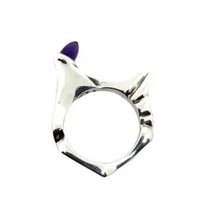 TG-JEWELLERY BY TAMARA GERVASIO Pyramid Sterling Ring With Amethyst - Silver