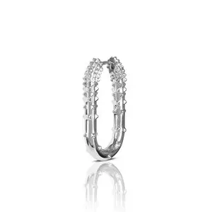 KASUN LONDON Rectangle Hoop Earrings - Silver