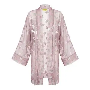 JANARA JONES Shimmering Star Mesh Kaftan - Silver
