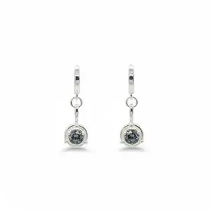 MHART Stardust Moissanite Dangle Earrings - Silver