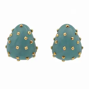 MICHAEL NASH JEWELRY Maristella Studded Resin Hoop Earrings - Blue