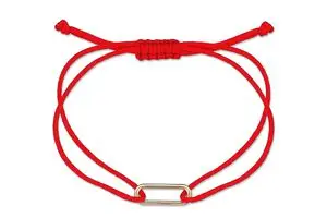 REIS JEWELLERY 14k Yellow Gold Clip Line Bracelet - Gold/red