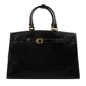 TIME RESISTANCE Leather Handbag - Black