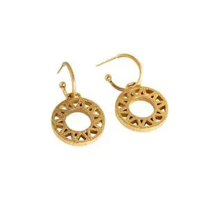 CLAIRE HILL DESIGNS Geometric Statement Hoop Earrings Gold