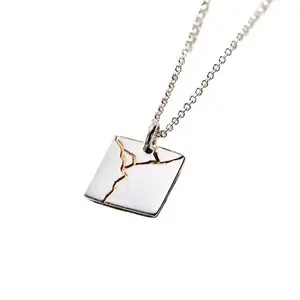 POSH TOTTY DESIGNS Sterling Square Kintsugi Pendant Necklace - Silver