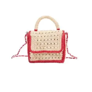 ZANATANY CONCEPTS Brouly Raffia Tote - Red