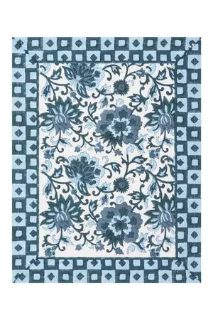 NOLOGO-CHIC Bordered Mat Place Mat Cotton Royal - Blue