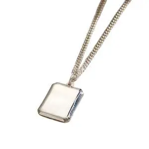 POSH TOTTY DESIGNS Sterling Bevelled Tag Pendant Necklace - Silver