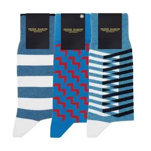 PEPER HAROW - MADE IN ENGLAND Peper Harow Organic Cotton Socks Bundle Made In England - Blue