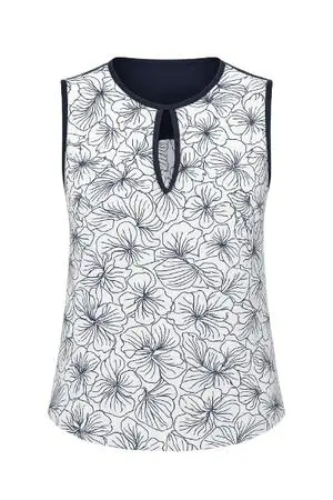 CONQUISTA Floral Keyhole Top