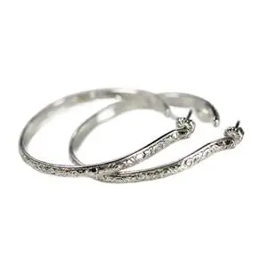 MELT'M JEWELRY Large Oval Sterling Hoop Earrings - Silver