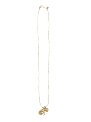 SITA NEVADO Stone Nugget Necklace With Brass Pendants