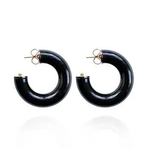 SAULE LABEL Alba Hoop Earrings - Black