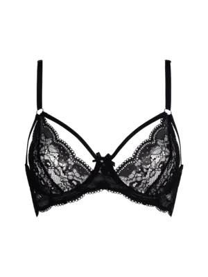 BONBON LINGERIE Whispers Ouvert Bra - Black