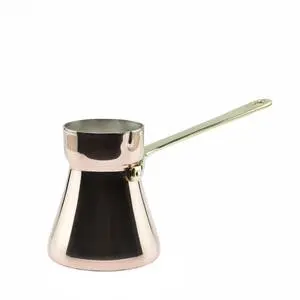 ANATOLIACRAFT Neutrals Copper Turkish Coffee Pot With Brass Handle - Brown