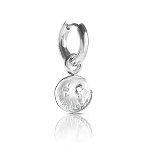 KASUN LONDON Smile Hoop Aquamarine Earrings - Silver