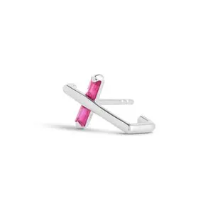 KASUN LONDON Angel Kiss Earring Ruby - Silver/red
