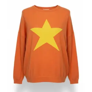 AT LAST... Cashmere Blend Star Sweater - Orange
