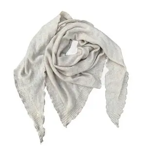 TIRILLM Women's Neutrals Palma Triangle Cashmere Scarf Light Beige