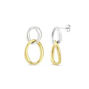 DINNY HALL Silver And Vermeil Wave Double Drop Earrings - Silver/gold/yellow