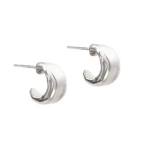 BIKO Wavi Huggie Earrings - Silver