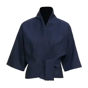 MOE Name' Wool Vest Jacket With Front Pockets - Blue