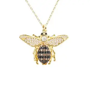 LATELITA Honey Bee Pendant Necklace - Gold