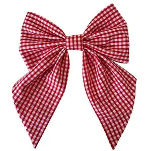SYLKI Gingham Hair Bow Clip - Red
