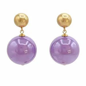 MICHAEL NASH JEWELRY Marylynn Ball Drop Earrings - Purple