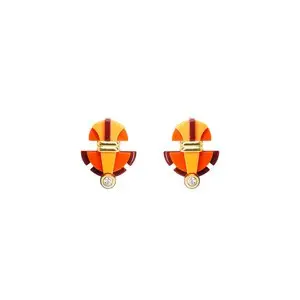 GISSA BICALHO Buriti Acrylic Rhinestone Earrings - Orange