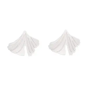 SILVER MOON Sterling Ginkgo Leaf Earrings - Silver
