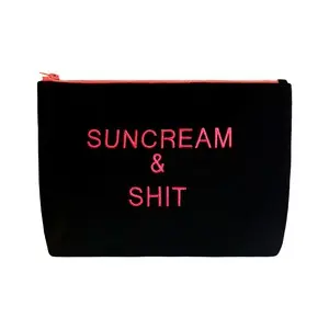 LILLY LOVES Embroidered Pouch - Black