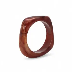 MISS CECILIA Sculpted Square Bangle - Brown