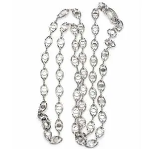 JAGGED HALO JEWELRY 34-in Festival Evil Eye Chain Necklace - Silver
