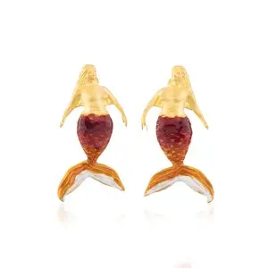 MILOU JEWELRY Mermaid Dangle Earrings - Orange