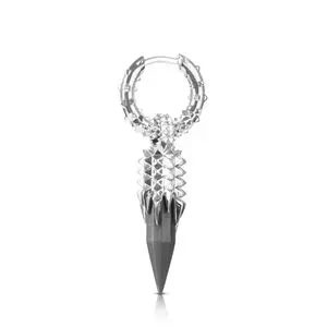 KASUN LONDON Dagger Hoop Earrings - Silver