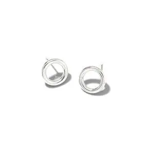 JAREDJAMIN Small Rhodri Circular Post Earrings Silver