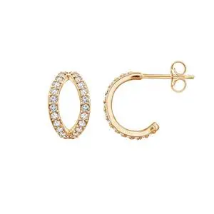 DIAMONBLISS Pave Duo Hoop Earrings - Gold