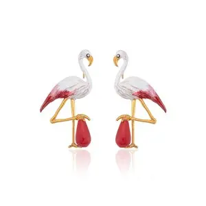 MILOU JEWELRY Flamingo Drop Earrings - White