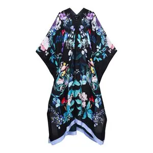 MENG Silk Georgette Kaftan - Black